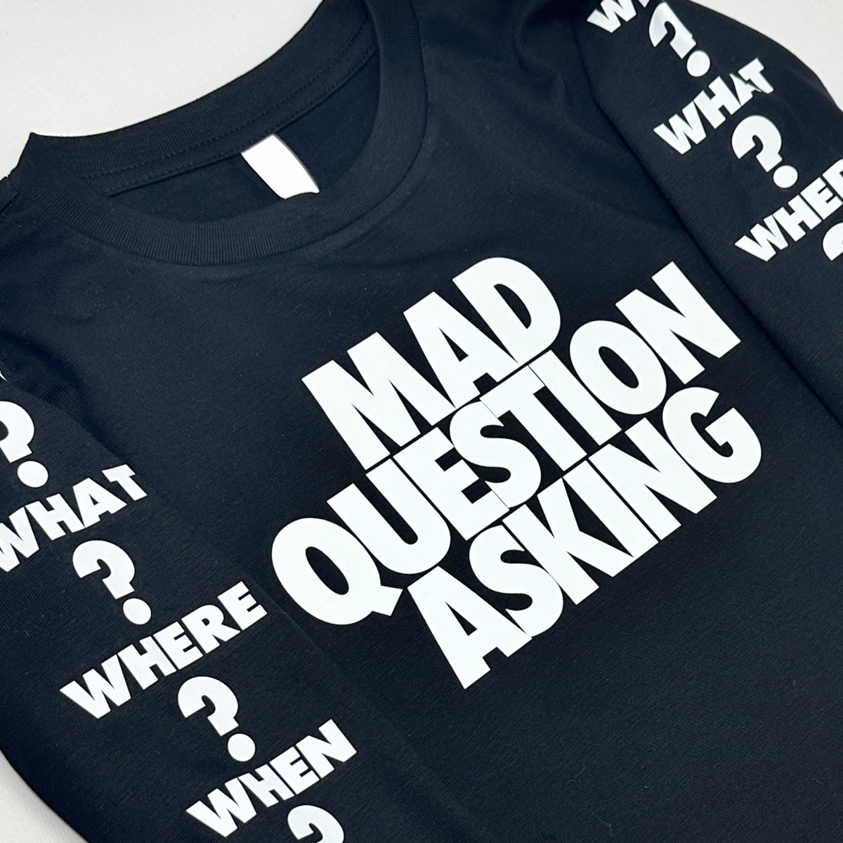 Mad Question Asking Long T-Shirt (Black) – Little Giants